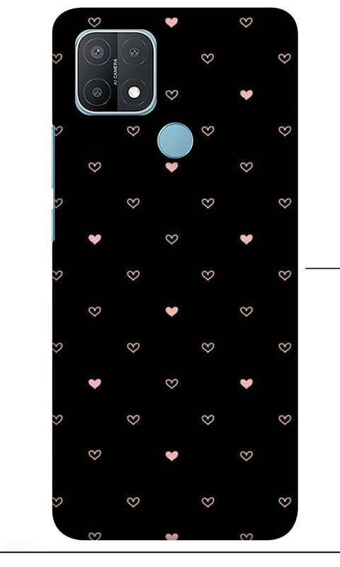 RareHub Black Background with Small Hearts Printed Hard Mobile Back ...