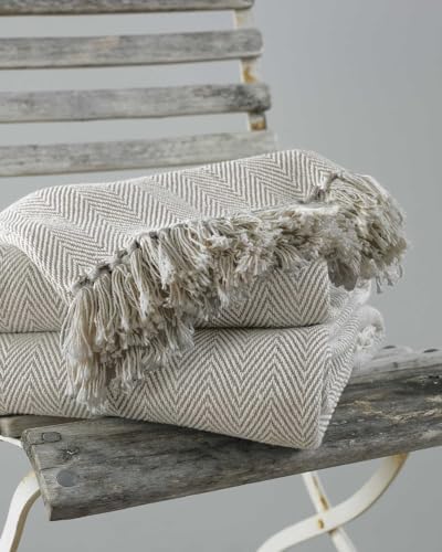 COUNTRY CLUB Como Throw 170cm x 200cm, 100% Cotton, Natural : Amazon.co ...
