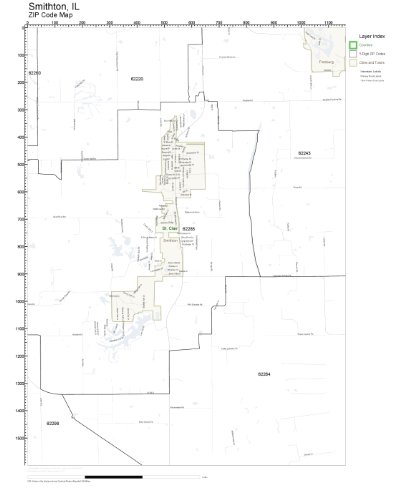 ZIP Code Wall Map of Smithton, IL ZIP Code Map Laminated: Amazon.com ...