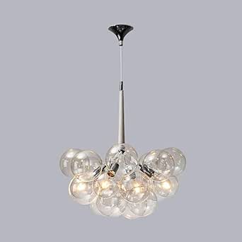 SEEAIRSHOP Modern Clear Glass Chandelier Mid-Century Bubble Pendant ...
