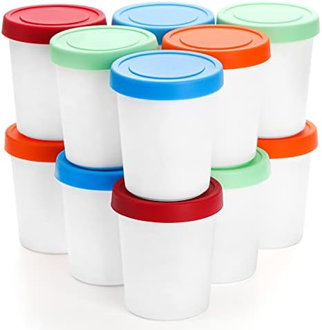 Peohud 12 Pack Mini Ice Cream Containers, 6oz Freezer Storage Tub with ...