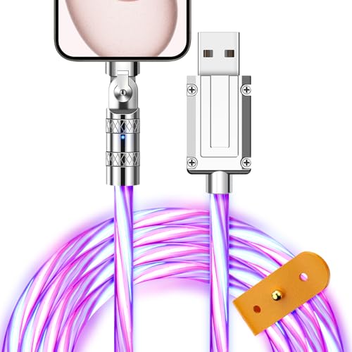 for iPhone Charger Fast Charging Cable LED Light Up Charging Cable Long ...