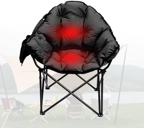 Heated Camping Chairs for Adults, Portable Heated Camp Chair with 3 ...