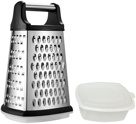 Amazon.com: Lantana Cheese Grater for Kitchen with Container & Lid ...
