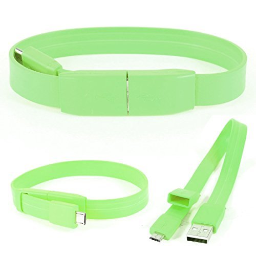 Green Micro USB 5 Pin Flat Wrist Data Charger Cable 25cm : Amazon.in ...