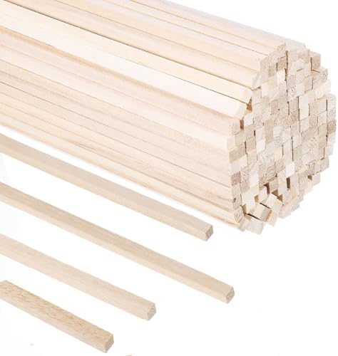 Amazon.com: 140Pcs 1/4" x 12" Balsa Wood Sticks, Square Wood Dowel Rods ...