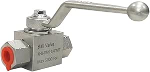 Amazon.com: Hydraulic High Pressure Shut-Off Ball Valve KHB 2 Way 1/4 In. NPT 5000 PSI ...