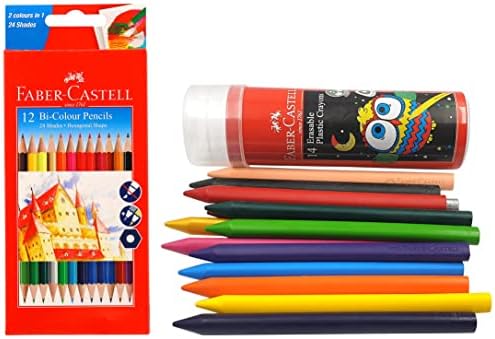 Faber-Castell Bi Colour Pencils Set, Multicolored, 12 Color Pencils ...