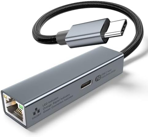 Amazon.com: USB C to Ethernet Adapter with 60W Charging Port, RJ45 to ...