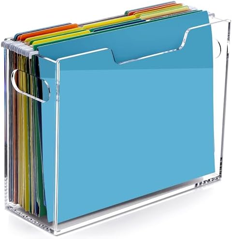 Amazon.com : Sintuff 2 Pcs Clear File Box Slim Acrylic File Organizer ...