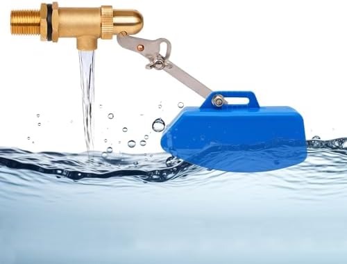 MUYIRTED 1/2" Brass Float Valve with Blue Plastic Float, Livestock ...