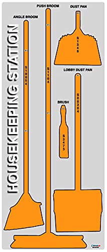 Amazon.com: 5S Housekeeping Shadow Board Broom Station Gray/Orange ...