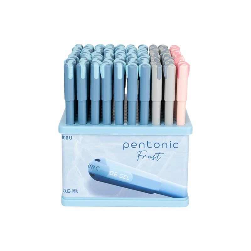 Pentonic Frost 0.6mm Gel Pen Tumbler Pack | Multicolour Pastel Body ...