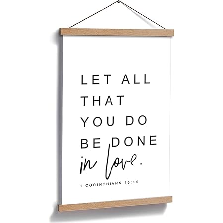 Amazon.com: HPNIUB Natural Wood Magnetic Hanger Frame & Canvas Poster ...