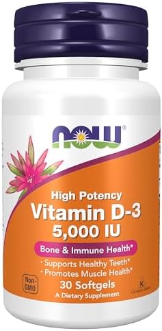 Amazon.com: Now Vitamin D-3 5000 IU, 240 Softgels, Pack of 3 : Health ...
