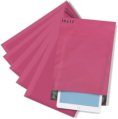 Amazon.com : Medium Poly Mailers 10x13, Solid Pink Shipping Bags - Tear ...