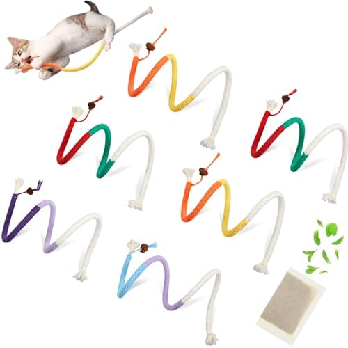 Amazon.com : Blueweenly 6 Pcs Cotton Sisal Rope Cat Toys Interactive ...