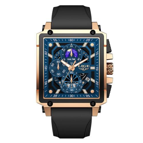 Buy OVERFLY Square Chronograph Sports Watch for Men (Blue) at Amazon.in