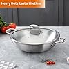 Amazon.com: DELARLO Tri-Ply Stainless Steel Flat Bottom Wok, 13 Inch ...