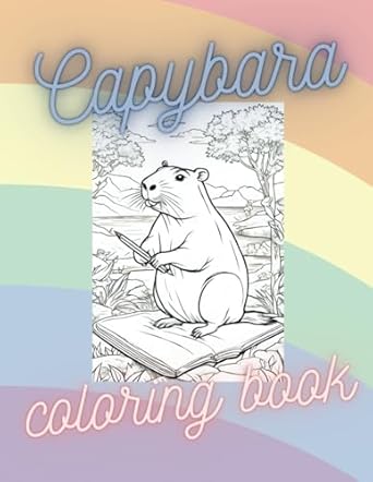 Capybara Coloring Book: A relaxing journey into the mystical world of ...