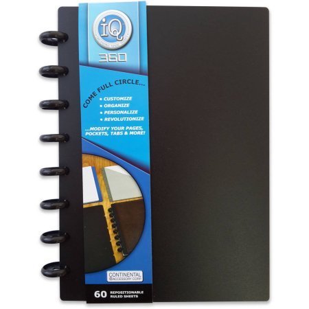 IQ 360 Solid Notebook 60 ct (Medium), Pack of 2 (Black): 0789041993723 ...