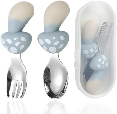 PandaEar 4 Pack Toddler Baby Cutlery Self Feeding Set, Silicone ...