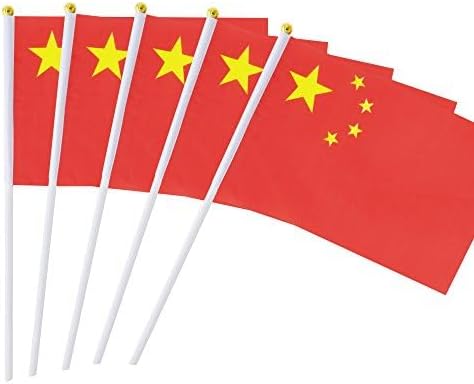 Amazon.com: 25 Pack Hand Held Small Mini Flag China Chinese Flag Stick ...