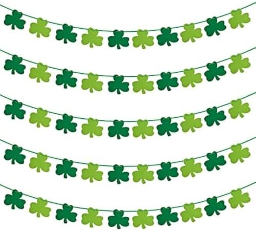 Amazon.com: 33 FT St Patricks Day Garland Decor Gold Green Shamrock Hat ...