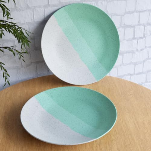Buy Anko 10" Sable Stoneware Dinner Plate | Set of 2 | Unique Embossed ...