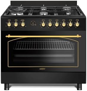 General Gold 90x60 cm Freestanding Gas Cooker 6 Burner, Dual Wok ...