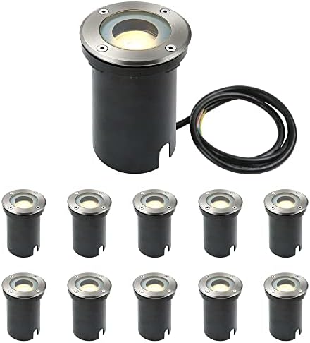 National Lighting Buried Uplighters - Pack of 10 Recessed Ground Lights ...