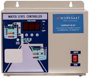 Worksaat Fully Automatic Water Level Controller, Indicator for Overhead Tank with Sensors and ...
