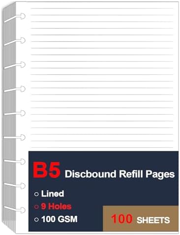 Amazon.com : Discbound Lined 120 GSM Refill Paper, 80 Sheets (160 Pages ...