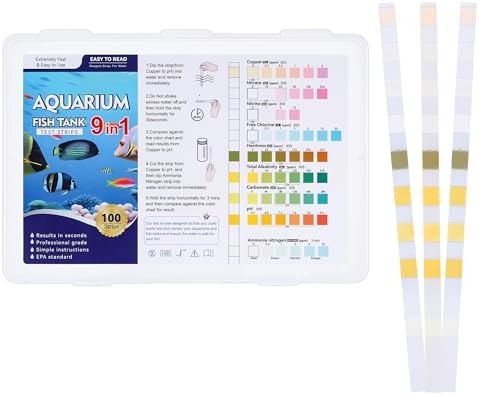 Huiguli 100 PCS 9-in-1 Aquarium Test Strips, Fish Tank Test Kit for ...