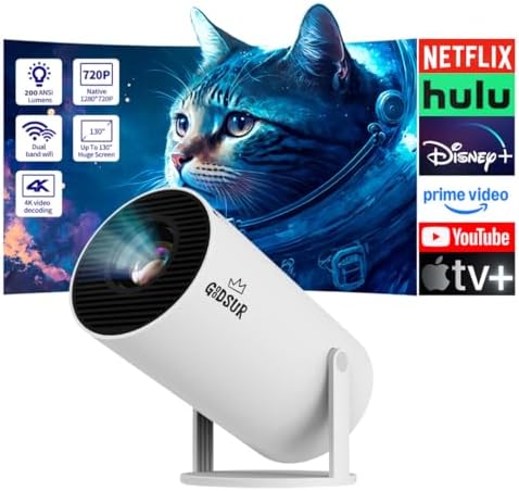 Portable Projector 1080P - 7500LM, Android 11, Bluetooth 5.0, 4K ...