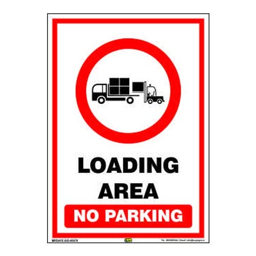Mr. Safe - Loading Area No Parking Sign Eco Vinyl Sticker A3 (11.7 inch ...