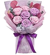 Amazon.com: Mosstory Rose Bouquet 7-Piece Preserved Flowers Bouquet ...