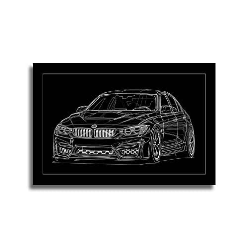 Amazon.com: F80 M3 Generation Euro Car Import Tuner Inspired Fan Art ...