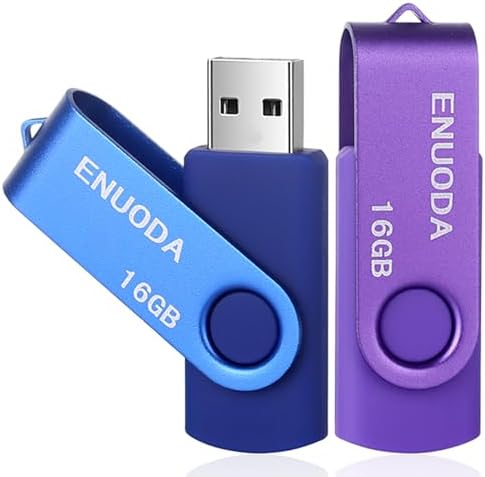 ENUODA Memory Stick 32GB USB 2.0 Flash Drives Swivel Design Thumb Drive with LED Light for Data ...
