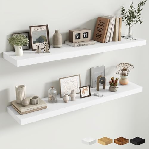 Amazon.com: Fun Memories 48 Inch Floating Shelves for Wall - 10 Inch ...