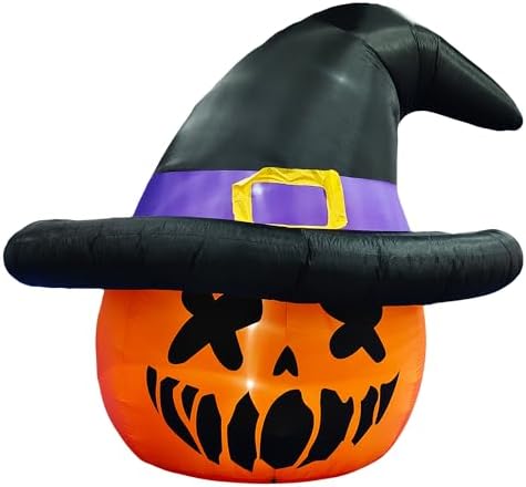 Amazon.com: PRODUCTZ 10 Ft Giant Pumpkin Big Jack O Lantern Huge Witch ...