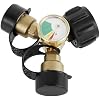 2 Way Propane Splitter with Shut Off Valve and Gauge Brass Propane Tank ...