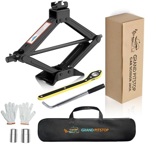 GRAND PITSTOP Car Jack Kit Scissor Jack for Cars 3 Ton (6610 lbs) Tire ...