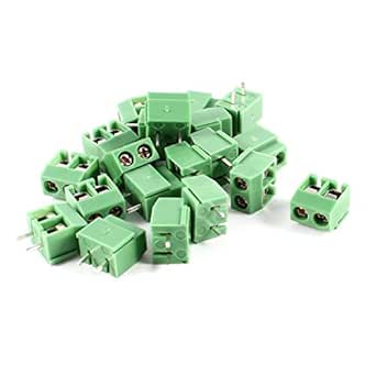 DBParts 20pcs 2-Pin (2 Pole) Plug-in Screw Terminal Block Connector 5mm ...