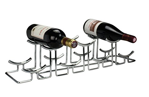 4 rangées de porte-bouteilles inox + 5 étagères inox