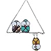 Amazon.com: Multicolor Owls on a Wire High Stained Glass Suncatcher ...