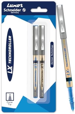 Luxor Schneider LX MAX roller ball pen, Pack of 2, 1 Blue+ 1 Black ...