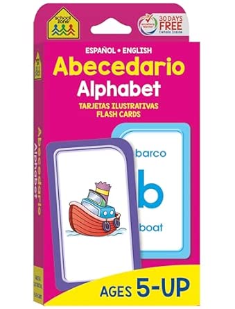 School Zone Spanish Alphabet Flash Cards: 56 Cards, Preschool ...
