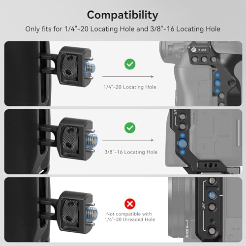 SMALLRIG Side Handle with (1/4″ & 3/8″) Two-in-One Locating Screw ...