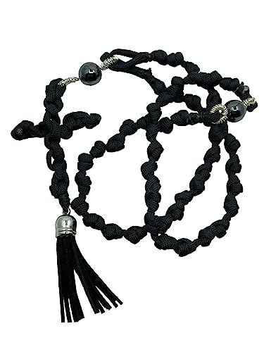 Amazon.com: Black Orthodox Paracord 50-Knot Prayer Rope with Hematite ...